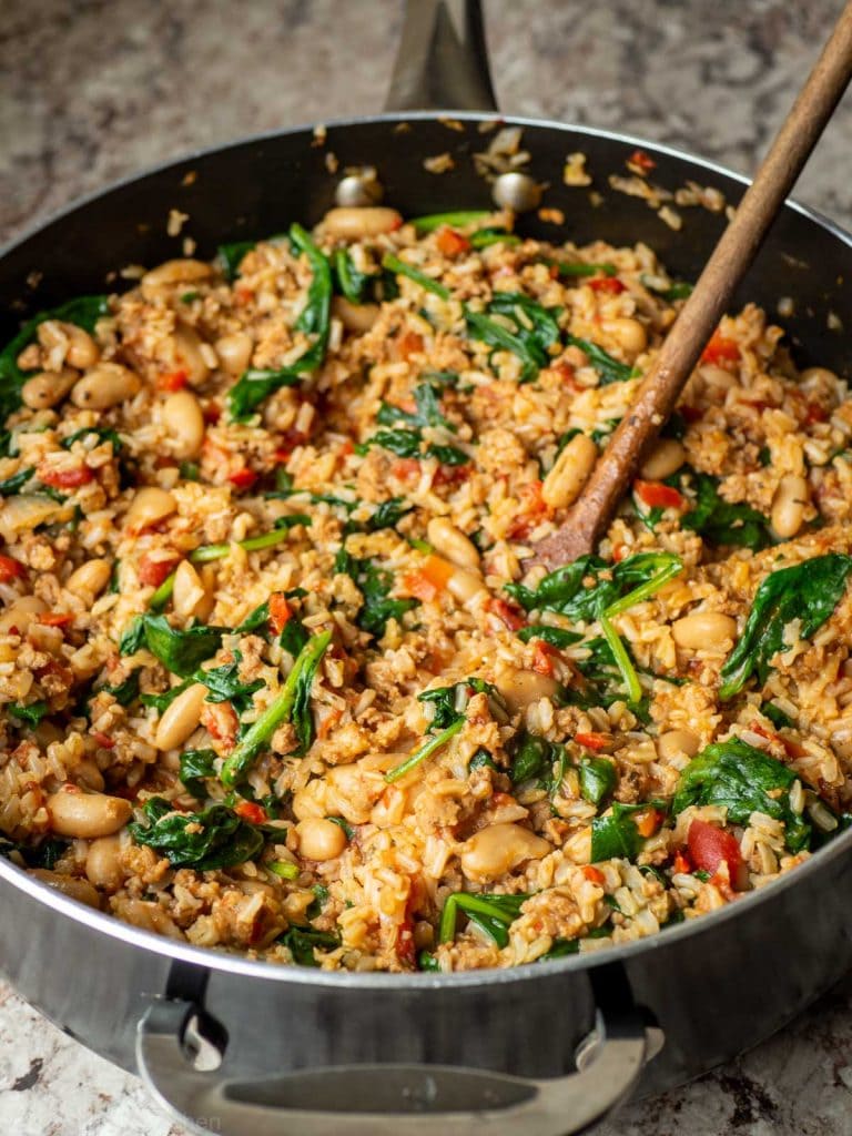 Italian Sausage Rice Skillet - The Nessy Kitchen