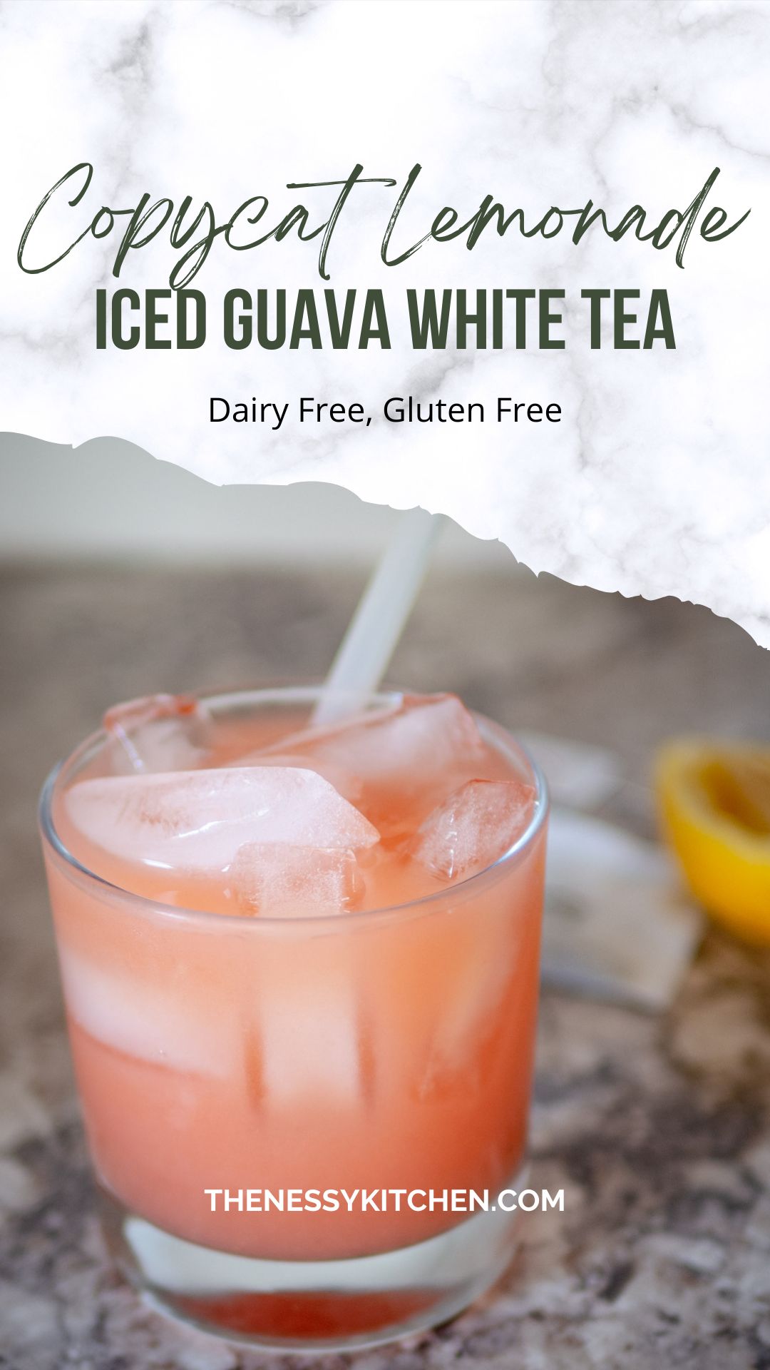 Guava White Tea Lemonade (Starbucks Copycat Recipe) - The Nessy Kitchen