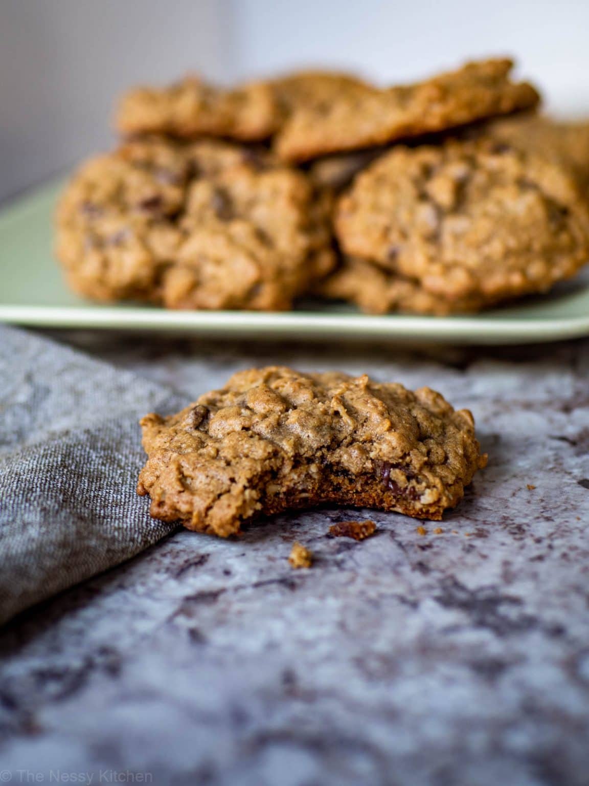 Oat Flour Oatmeal Cookies - The Nessy Kitchen