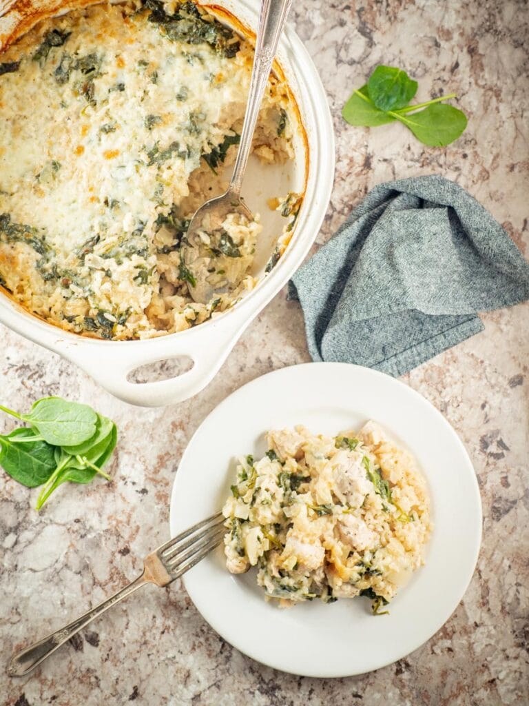 Chicken Spinach Rice Casserole - The Nessy Kitchen