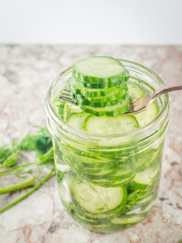 English Cucumber Refrigerator Pickles - The Nessy Kitchen
