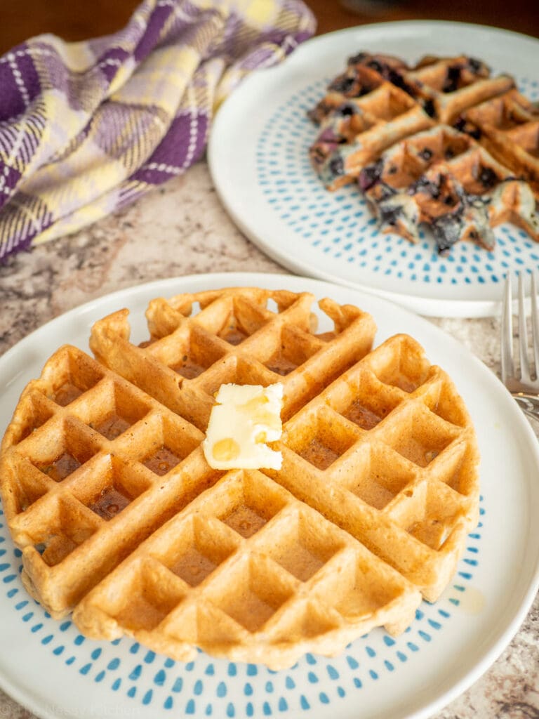 Flourless Oat Waffles (In a Blender) - The Nessy Kitchen