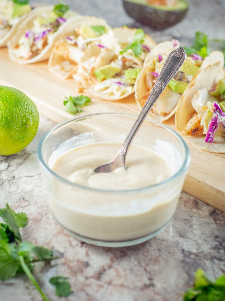 Spicy Greek Yogurt Fish Taco Sauce - The Nessy Kitchen