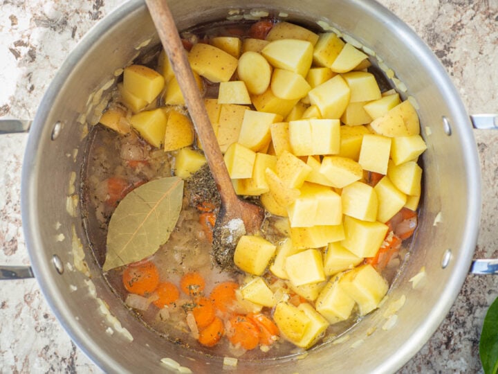Garlic Lemon Vegetable Soup (One Pot) - The Nessy Kitchen